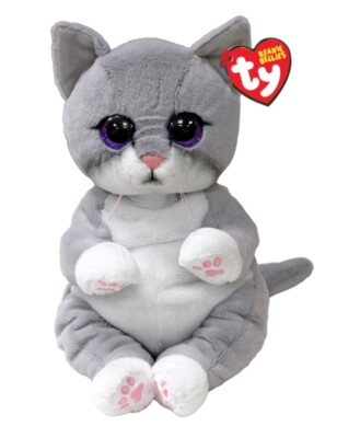 13” Ty Beanie Bellies MORGAN Grey Cat Plush Stuffed Animal | eBay