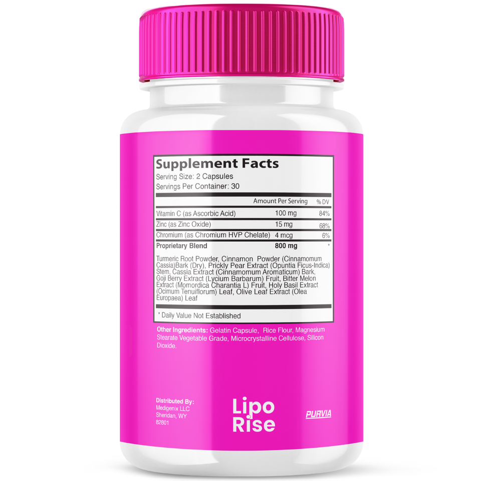 (2 Pack) Lipo Rise Capsules LipoRise Weight Loss Pills Healthy ...