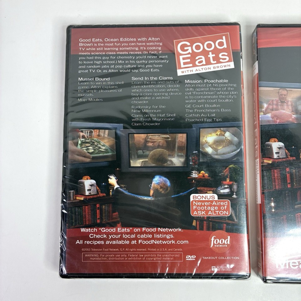 Alton Brown Good Eats Lot of 4 Two New Sealed DVD Two Hardcover ...