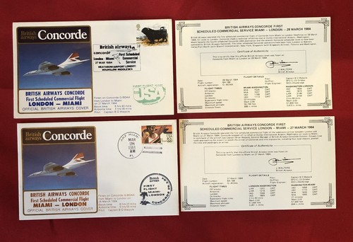 British Airways Concorde G-BOAA First Flight London - Miami & Return 27 ...