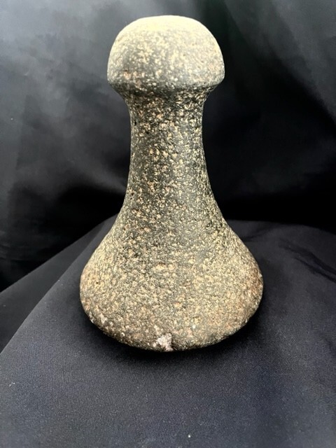 ANTIQUE BASALT HAWAII POI POUNDER 7 1/4" H x 5" dia HAWAIIAN ISLAND OF ...