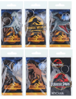 Jurassic World / Park - Official Dinosaur Keyring / Rubber Keychains ...