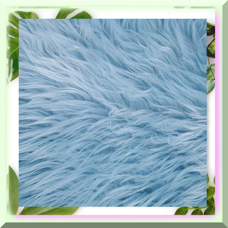 FluffCloud Baby Blue Furry Fabric - Plushy Shaggy Fabric fo | eBay