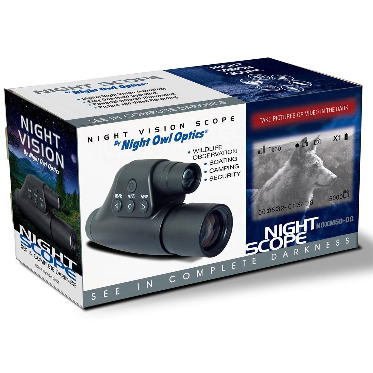 Night Owl Optics Night Scope, 3-Power Night Vision Monocular Camera for ...