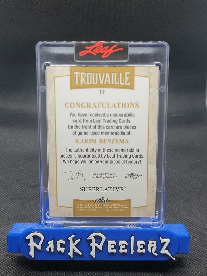 2023 LEAF SUPERLATIVE SPORTS KARIM BENZEMA TROUVAILLE LOGO 5 PATCH CARD ...