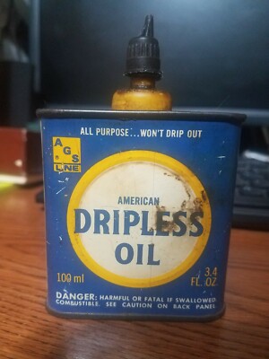 1944 ADVERTISING AMERICAN DRIPLESS OIL TIN CAN | eBay