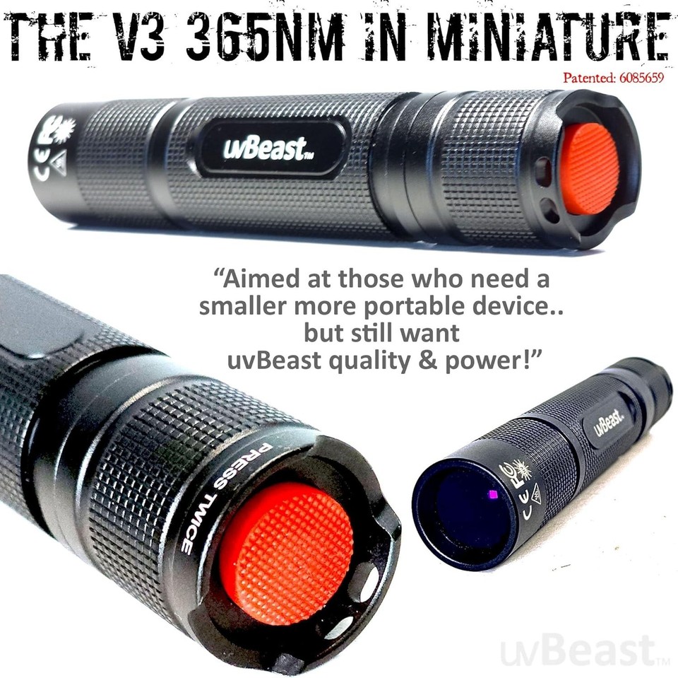 New V3 365nm Mini - Black Light UV Flashlight – High Definition Pure ...
