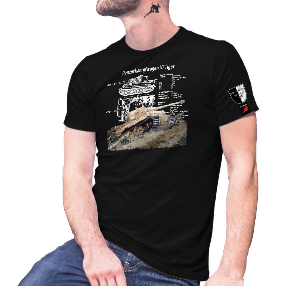 Lukas Wirp PzKpfw VI Panzer Kampfwagen Tiger Blaupause Kunst T Shirt ...