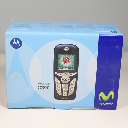 Rare Vintage Motorola C390 MoviStar Phone Blue International In Box ...
