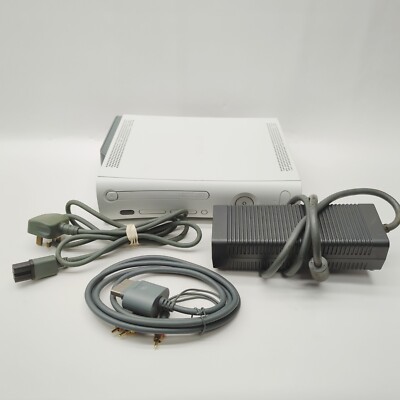 Xbox 360 Core Console 60GB AV White - Console & Cables NO Controller NO ...