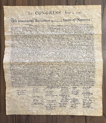 The Declaration of Independence Replica 16"x14" W Authentic Antiqued ...
