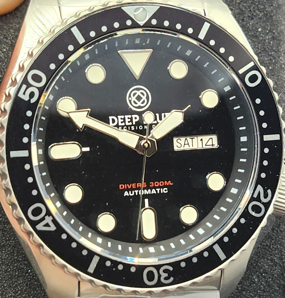 NEW! Deep Blue Precision Diver Military 300 Automatic – Black Bezel ...