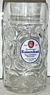 1 Bamberger Kaiserdom Sturdy Hotel Quality Glass Beer Mug 1Ltr or 2 ...