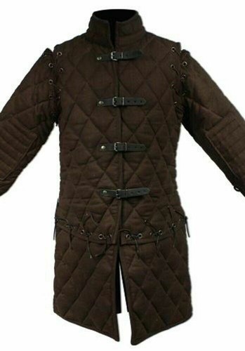 DGH® Gambeson Brown Padded Medieval Celtic Viking Armor Full Sleeve ...