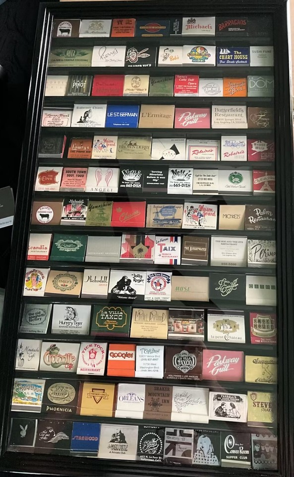 Matchbook Display Case 116 Pcs Matches Black Cabinet Wood Rack Holder ...