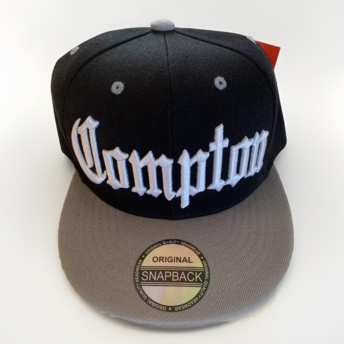 Black Grey COMPTON Baseball Cap Embroidered Snapback Hat Adjustable ...