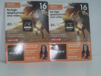 2x SONY MICRO SDHC UHS-1 MEMORY CARD NIP, 16GB Target Exclusive Me Ra ...