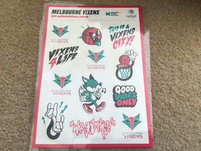 Melbourne vixens 12 SET netball team sticker, champions,nsw swift’s ...