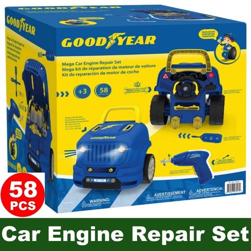 Goodyear 58-Piece Kid’s Mega Car Engine Repair Set Take Apart ...