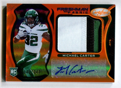 2021 Certified Mirror Orange #235 Michael Carter Patch Autograph 48/249 ...