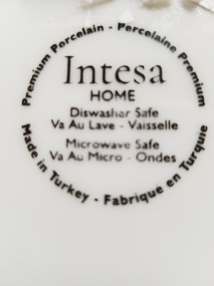 INTESA HOME Set Of Two 9.25" Dinner Bowls Green/Whitr/Gold Abstract | eBay