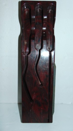 VTG Brown Bakelite Cutco Knife Holder Tray Caddy 3 Slots w/Sharpening ...