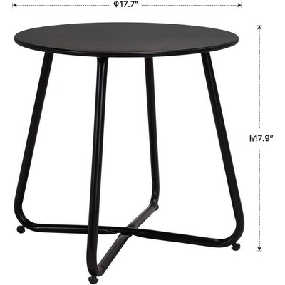 Unbranded Outdoor Side Table 18" H X 17.75" W, Round Metal Material In ...