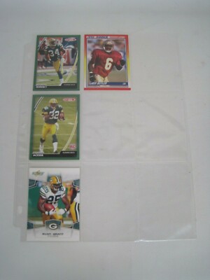 Lot of 4 Green Bay Packers NFL Player Cards With Binder Sheet (Vernand ...