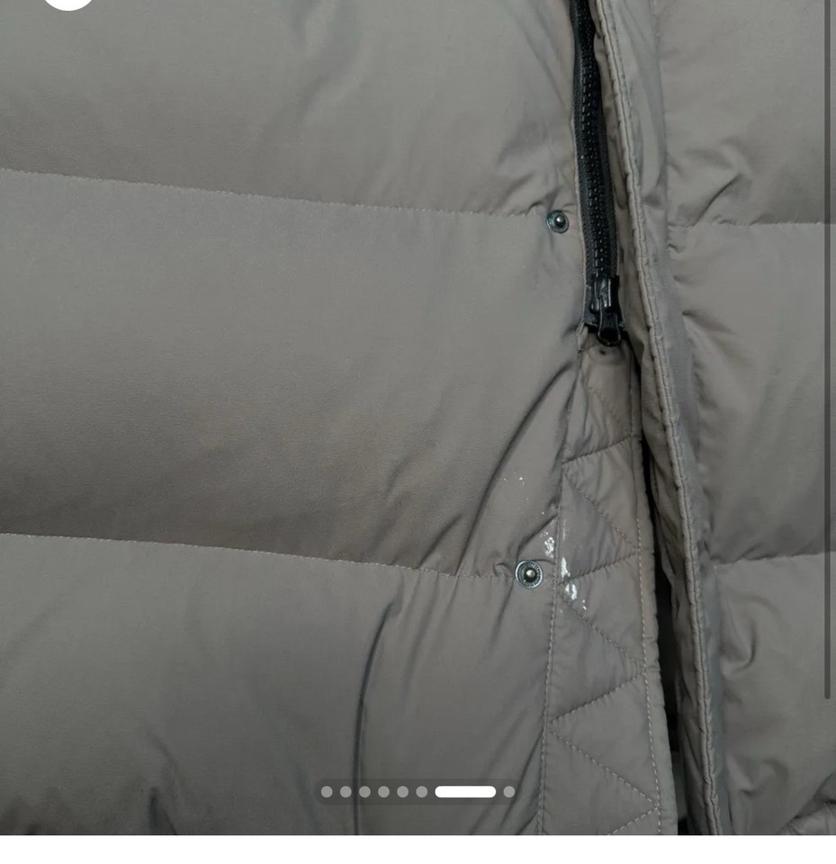 Aritzia The Super Puff Long Hooded Quilted Down Puffer Jacket Taupe XL ...