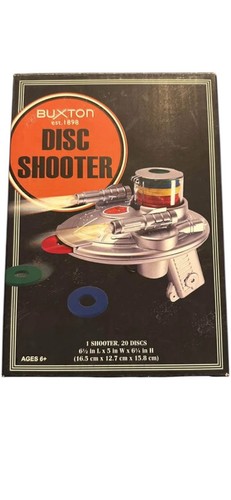 Buxton Vintage Toy Blaster Disc Shooter Silver, In Box | eBay