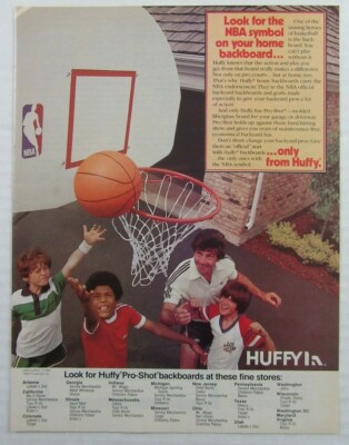 1980 HUFFY NBA Endorsed Pro-Shot Basketball Backboards Magazine Ad | eBay