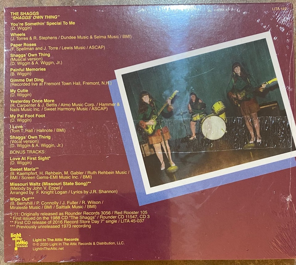 The Shaggs Shaggs' Own Thing CD Sealed 2020 Remaster Outsider Music ...