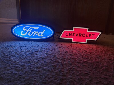 XL Chevy Ford Light Up Lightbox 14" | eBay
