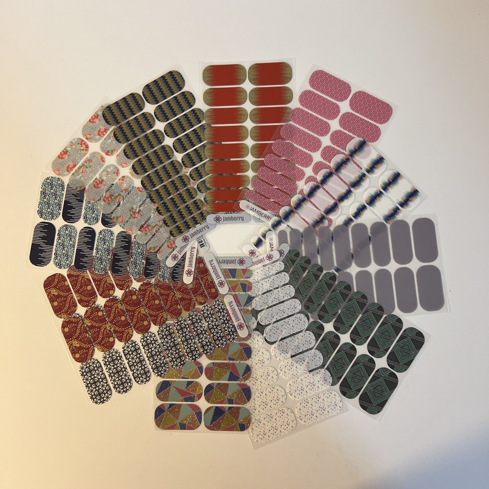 Jamberry Nail Wraps Full Sheets, Random Lot of 10 Full Sheets, 100’s Of ...