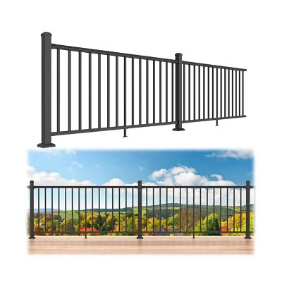 36 in. H x 12 ft. W Porch and Deck Railing Kit, Aluminum Railing Kit ...
