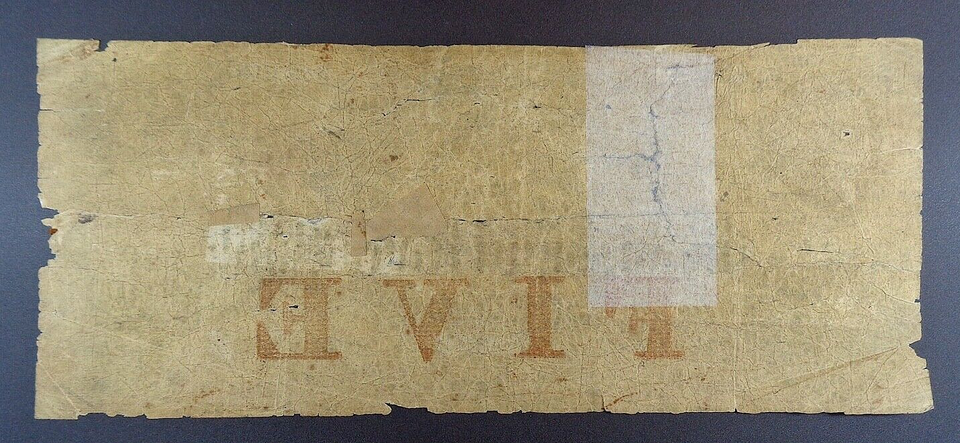 1859 Oxford, IL - The Mississippi River Bank $5 Altered Banknote, Haxby ...