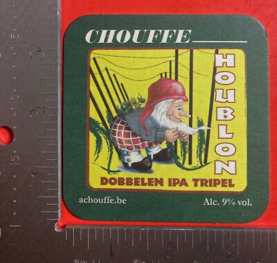 LA CHOUFFE BELGIUM GNOMES DOBBELEN IPA TRIPEL 3.5 INCH SQUARE BEER ...
