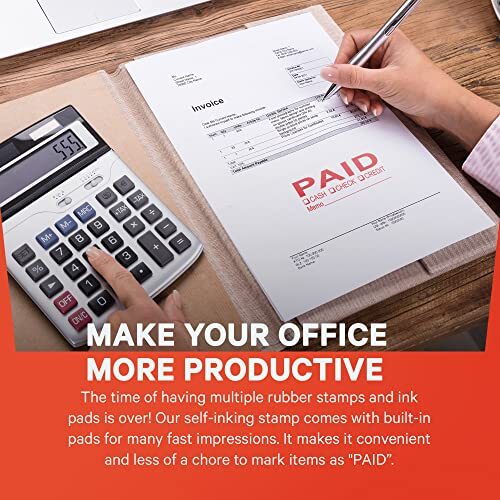 Paid Stamp Self Inking Stamp - Paid Stamp for Office Accounts Payable ...