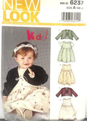 Simplicity New Look Pattern #6237 - Toddler Dress & Bolero (NB-L) | eBay