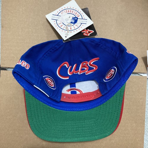 NWT Vintage Chicago Cubs Snapback Hat Back Talk Script MLB Baseball Cap ...
