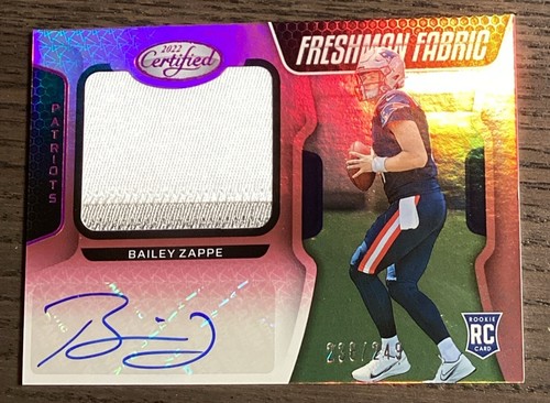 Bailey Zappe 2022 Certified Pink RPA Rookie Auto Jersey Patch /249 ...
