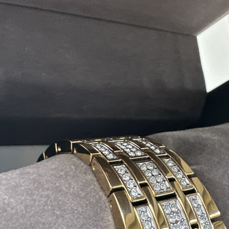 Bulova Mens Crystal Octava Quartz Gemmed Gold Stainless Steel Watch 40 ...