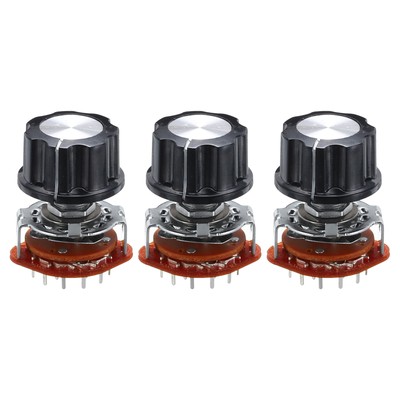 3Pcs 4P3T Rotary Switch 4 Pole 3 Position Band Selector 1 Deck | eBay