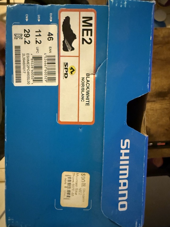 Shimano ME2 Men's Mountain Cycling Shoes Black/White Size EU 46 | eBay