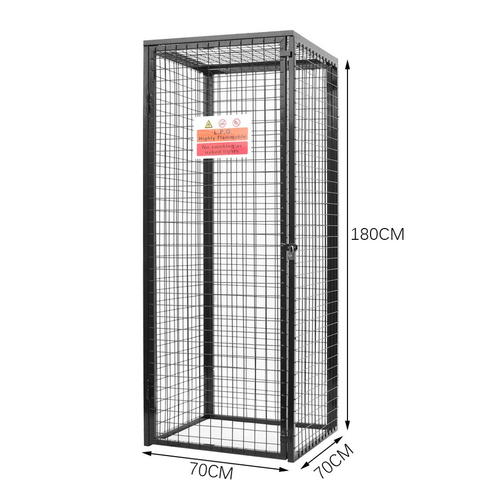 Galvanised Steel Gas Bottle Cage Cylinder Storage Security Lockable ...