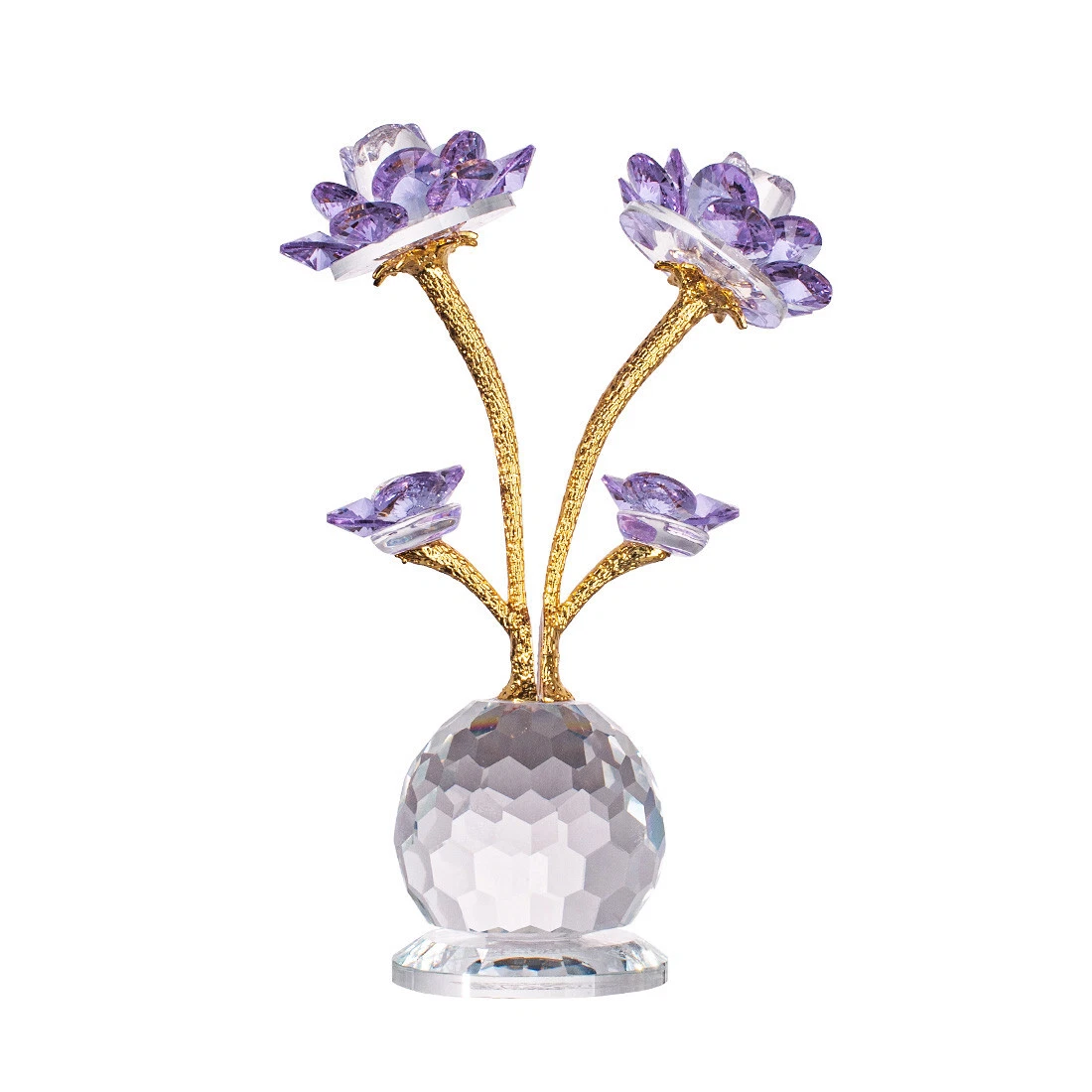Purple Crystal Glass Rose