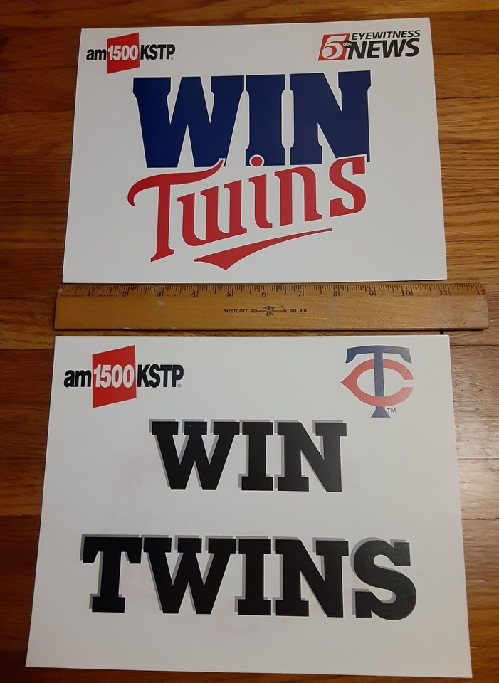 2008 Minnesota Twins Joe Mauer MVP - Win Twins 2 Placard 1500 KSTP 8.5 ...