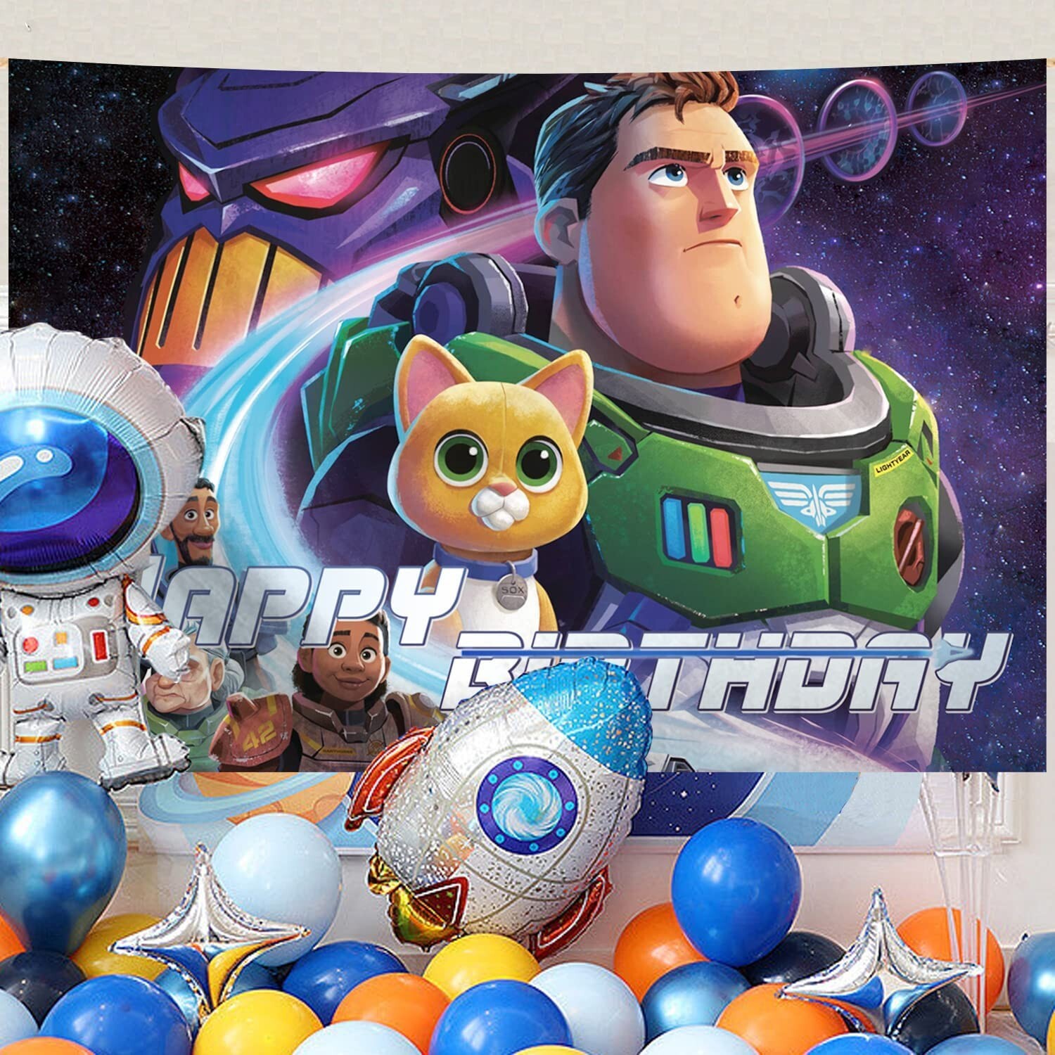 5x3ft Toy Story Lightyear Backdrop Kid Birthday Party Background Banner ...