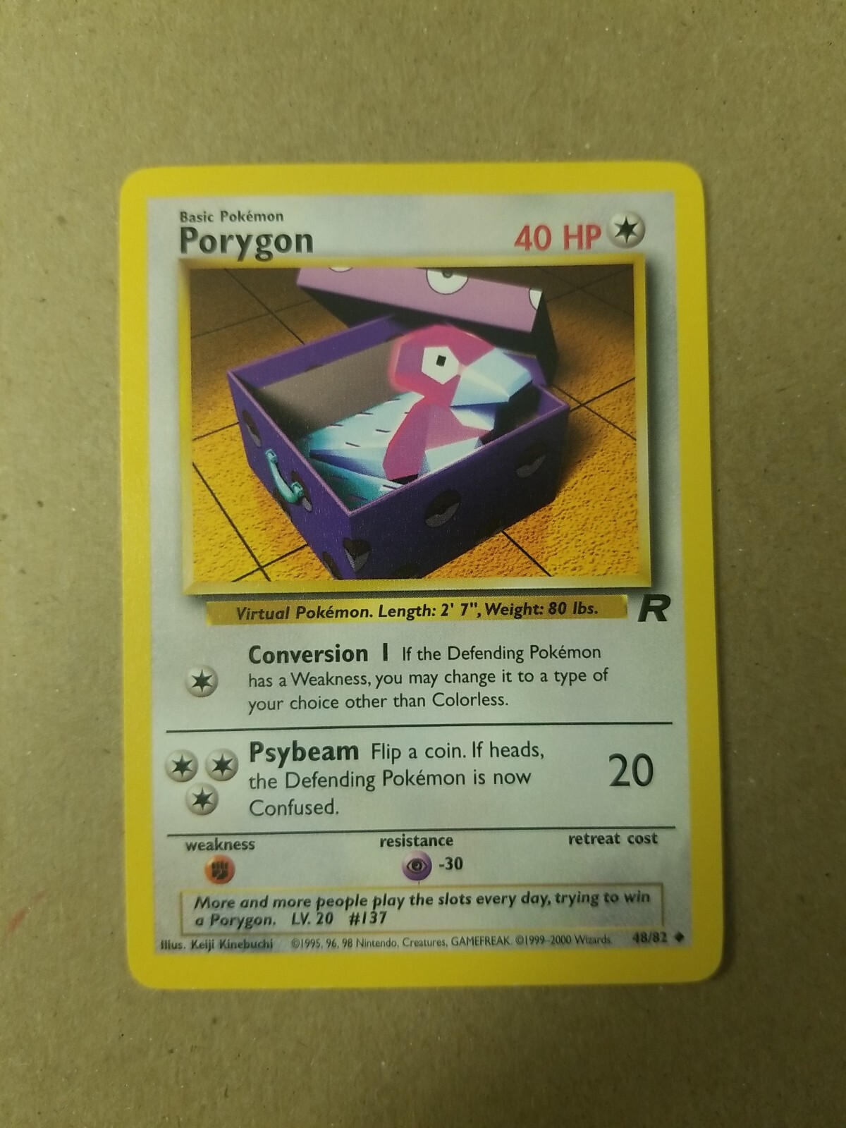 PORYGON 48/82 - Team Rocket Set - VINTAGE WOTC Pokemon Card - Unlimited ...