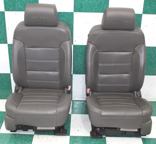 16' YUKON Denali Gray Perforated Leather Heat Cool Mem Front Bucket ...